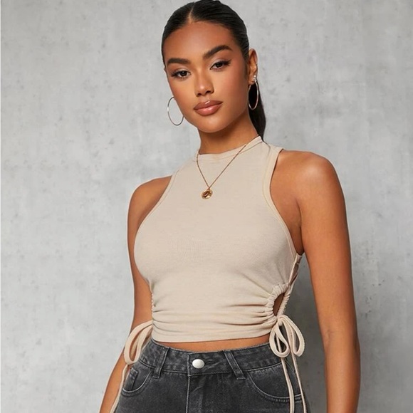 SHEIN | Tops | Drawstring Side Crop Tank Top | Poshmark